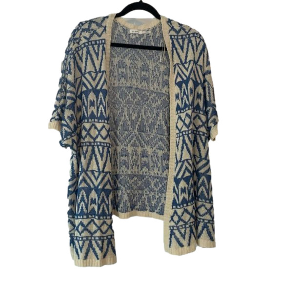 Blu Pepper | Sweaters | Blu Pepper Cardigan Womens Small Tan Blue Open ...